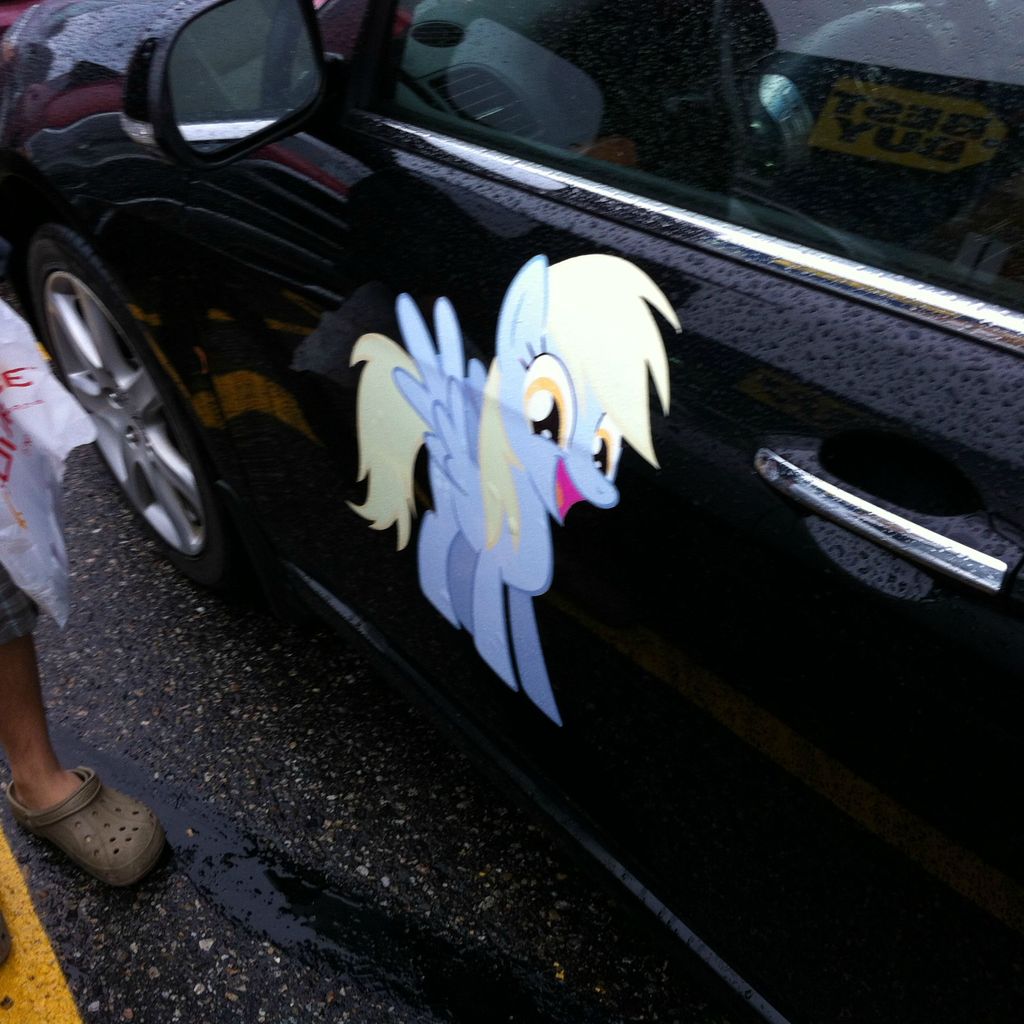 #458362 - safe, derpy hooves, pegasus, pony, car, female, mare - Derpibooru
