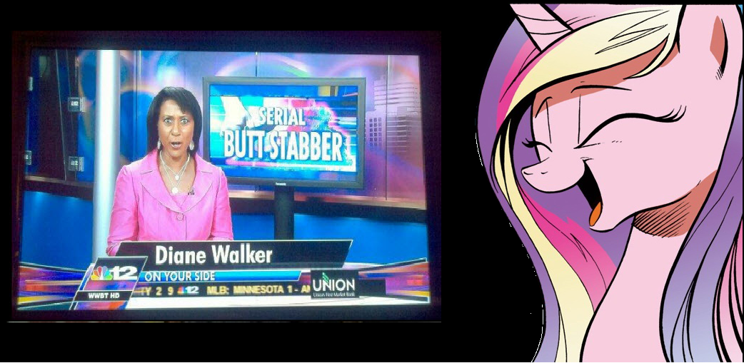 #461319 - safe, princess cadance, human, butt stabber, cadance laughs ...