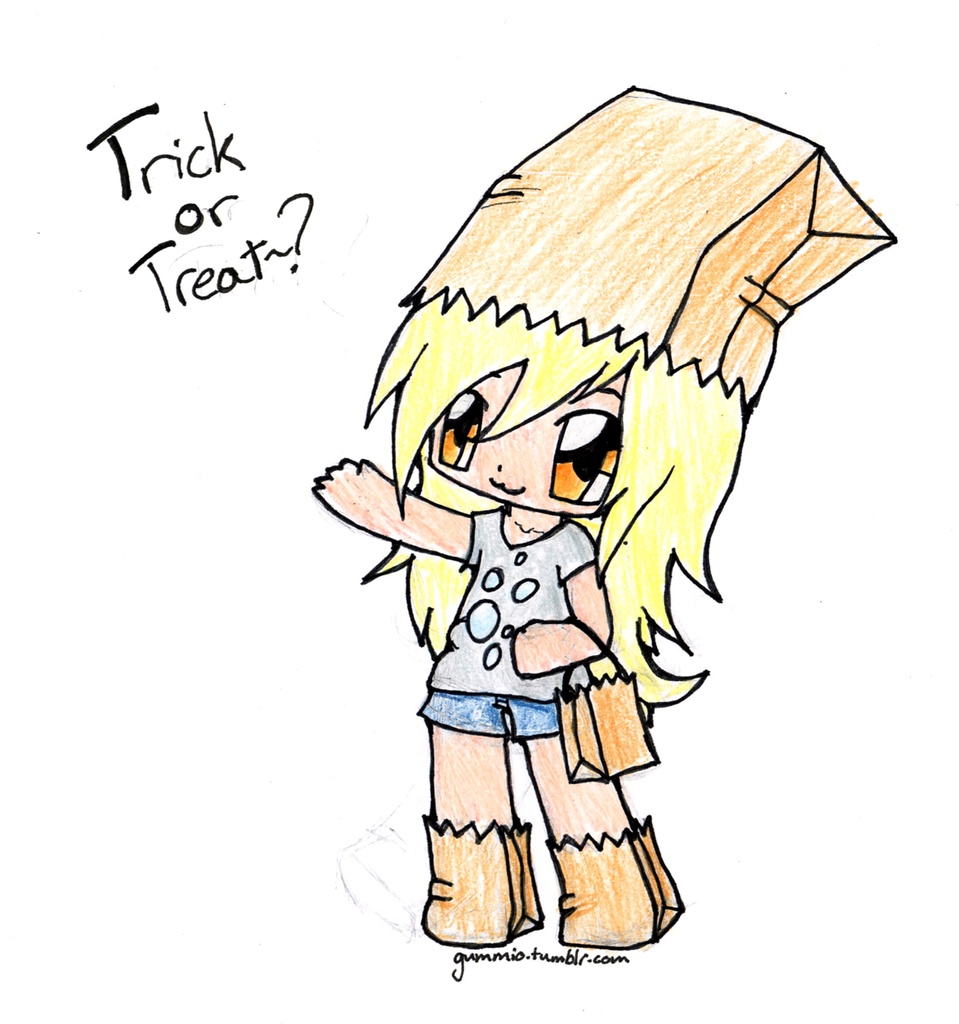 #461409 - safe, artist:bluey1996, derpy hooves, human, chibi, clothes ...