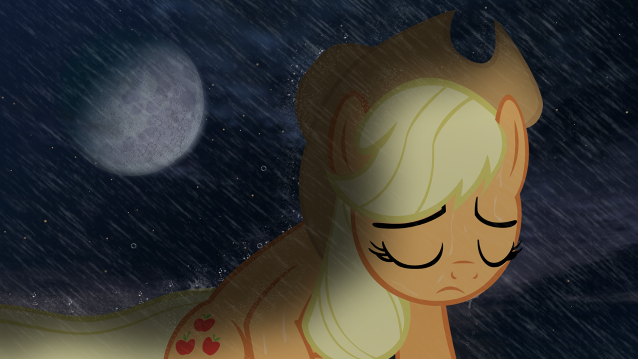 #470560 - semi-grimdark, artist:flare-chaser, applejack, cloudy ...