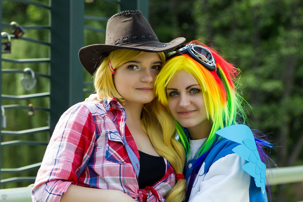 #474410 - safe, artist:ai-desu, applejack, rainbow dash, human, g4 ...