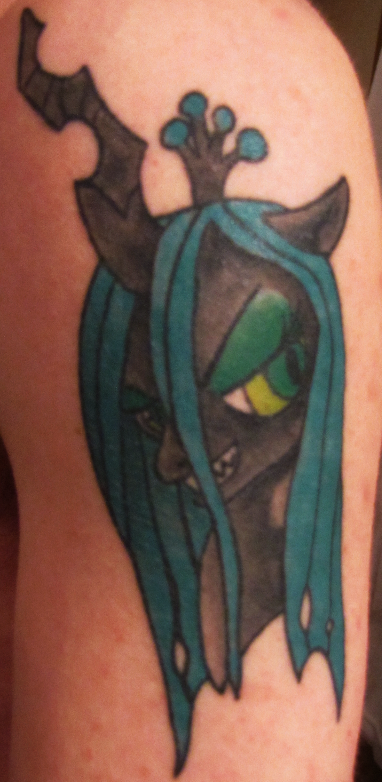 #476357 - safe, artist:skunk412, queen chrysalis, g4, tattoo - Derpibooru
