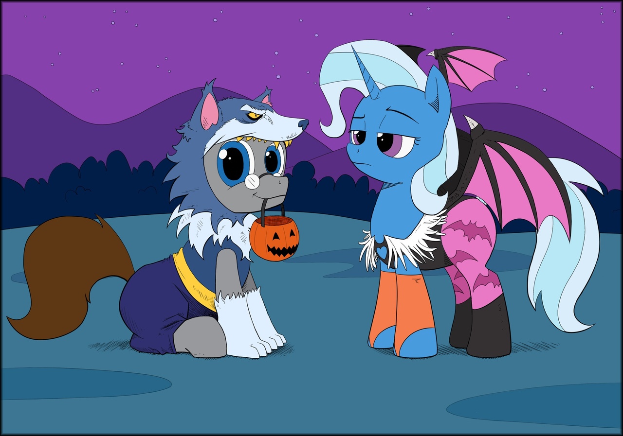 #462203 - safe, artist:prinnywesker, trixie, oc, oc:sketch canvas, g4 ...