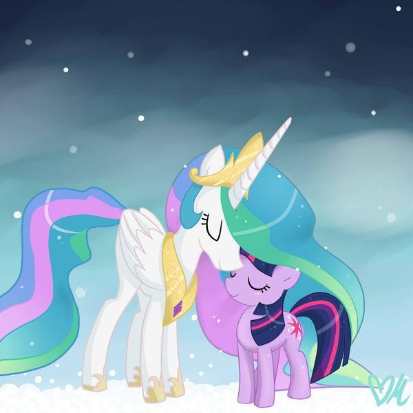 #478751 - safe, artist:prettyfoxxylady, princess celestia, twilight ...