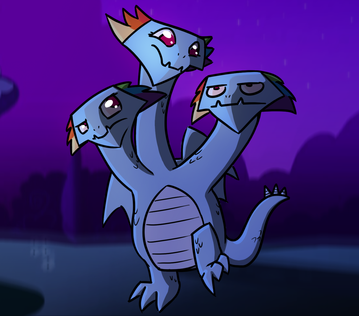 #480077 - safe, artist:dmann892, rainbow dash, hydra, g4, annoyed ...