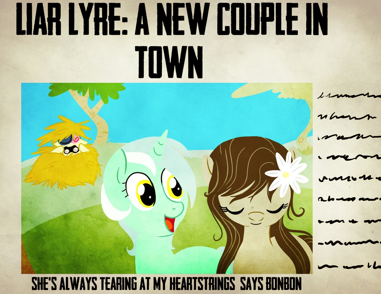 #482294 - safe, artist:bunnimation, bon bon, lyra heartstrings, octavia ...