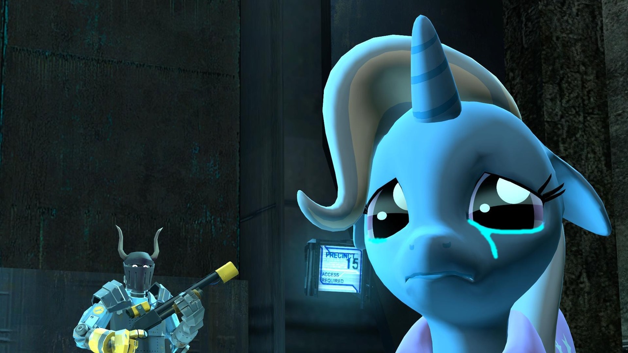 #482772 - safe, artist:gizafreechman, trixie, 3d, gmod, sad, team ...