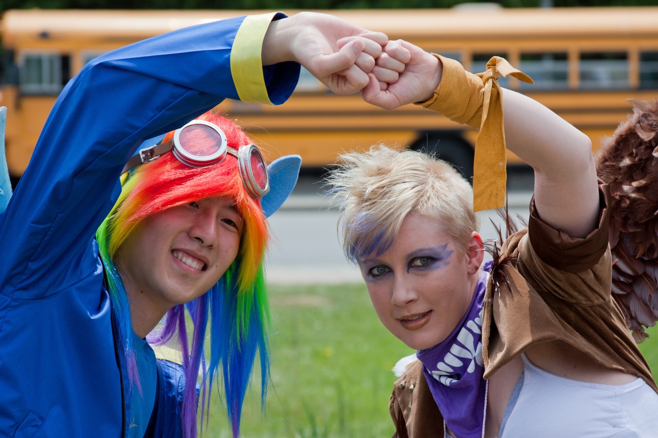 #464943 - safe, artist:kudrel-cosplay, gilda, rainbow dash, human, g4 ...