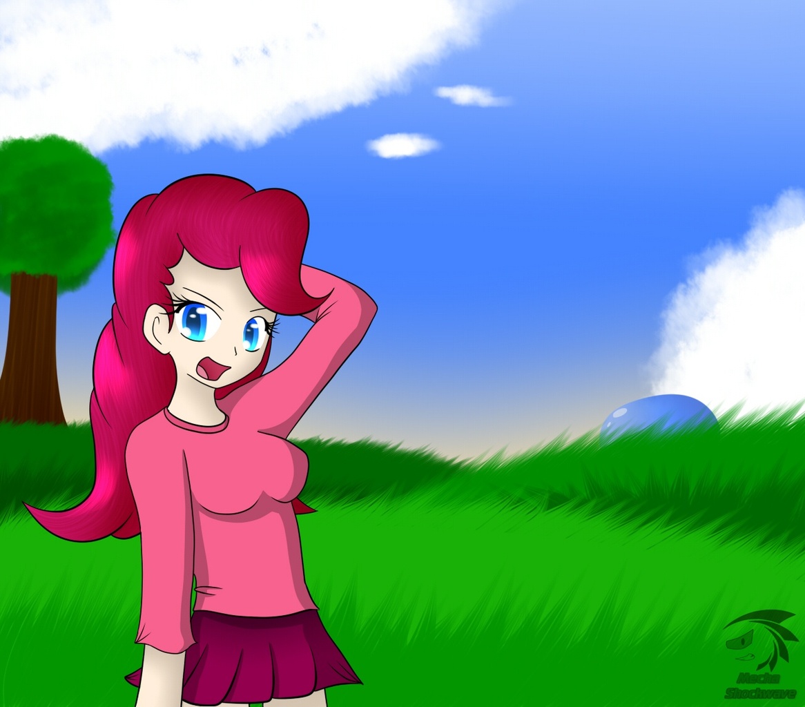 #466738 - safe, artist:mechashockwave, pinkie pie, human, colored ...