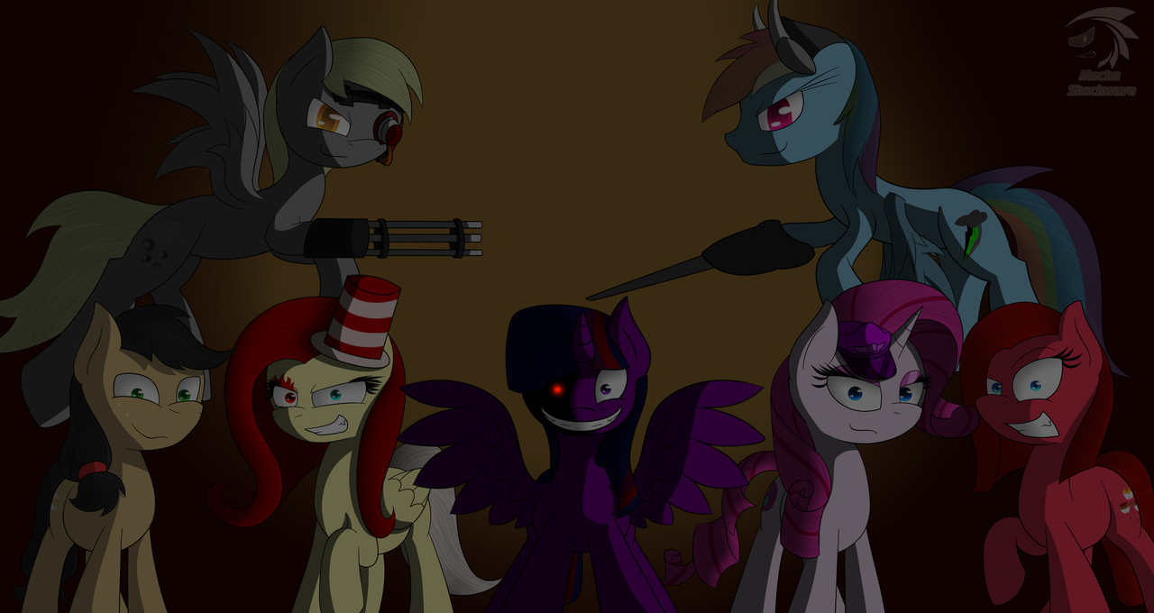 #497375 - safe, artist:mechashockwave, applejack, derpy hooves ...