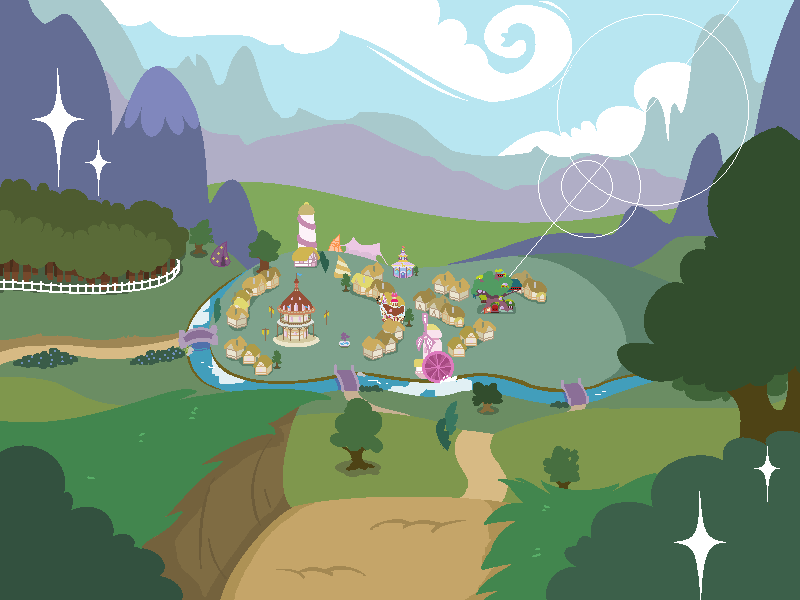 #499077 - safe, artist:oneeyedsheep, bridge, cloud, cloudy, golden oaks ...