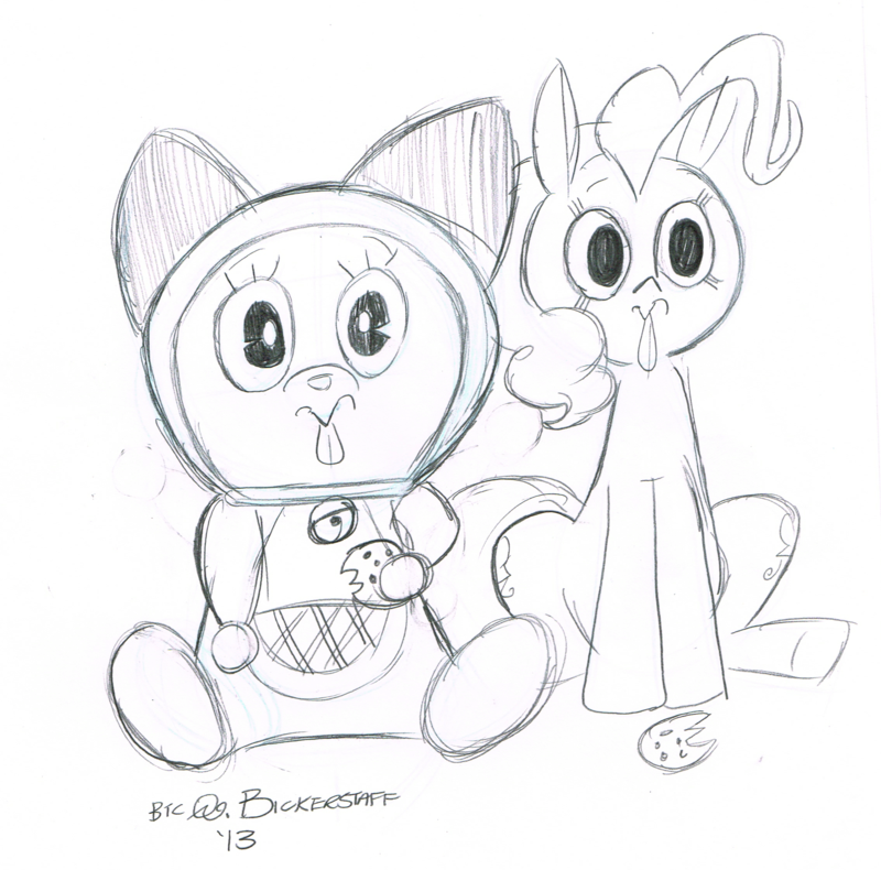 #502670 - safe, artist:bickcomixx, pinkie pie, cookie, crossover ...