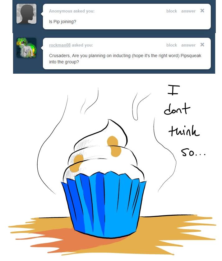 #502784 - safe, artist:starykrow, ask the cmc, cupcake, tumblr - Derpibooru