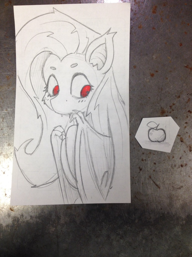 #508735 - safe, artist:taps, fluttershy, bat pony, pony, bats!, apple ...