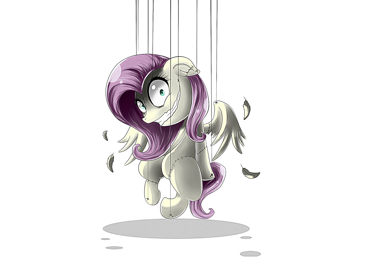 #510632 - grimdark, artist:burnoid096, fluttershy, female, looking at ...