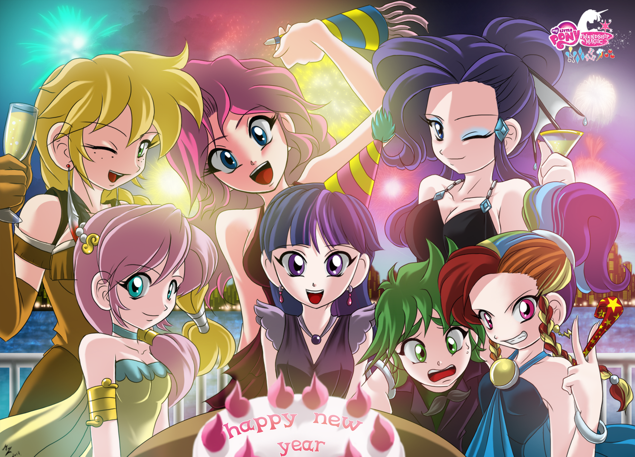 #511327 - safe, artist:mauroz, applejack, fluttershy, pinkie pie ...