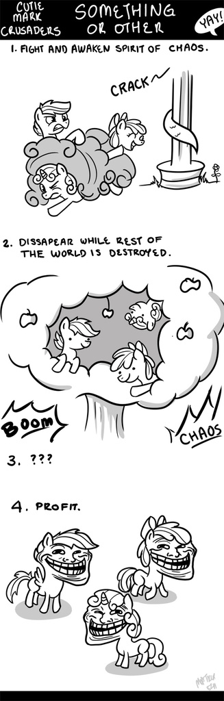 #491765 - safe, artist:scritchy, apple bloom, discord, scootaloo ...