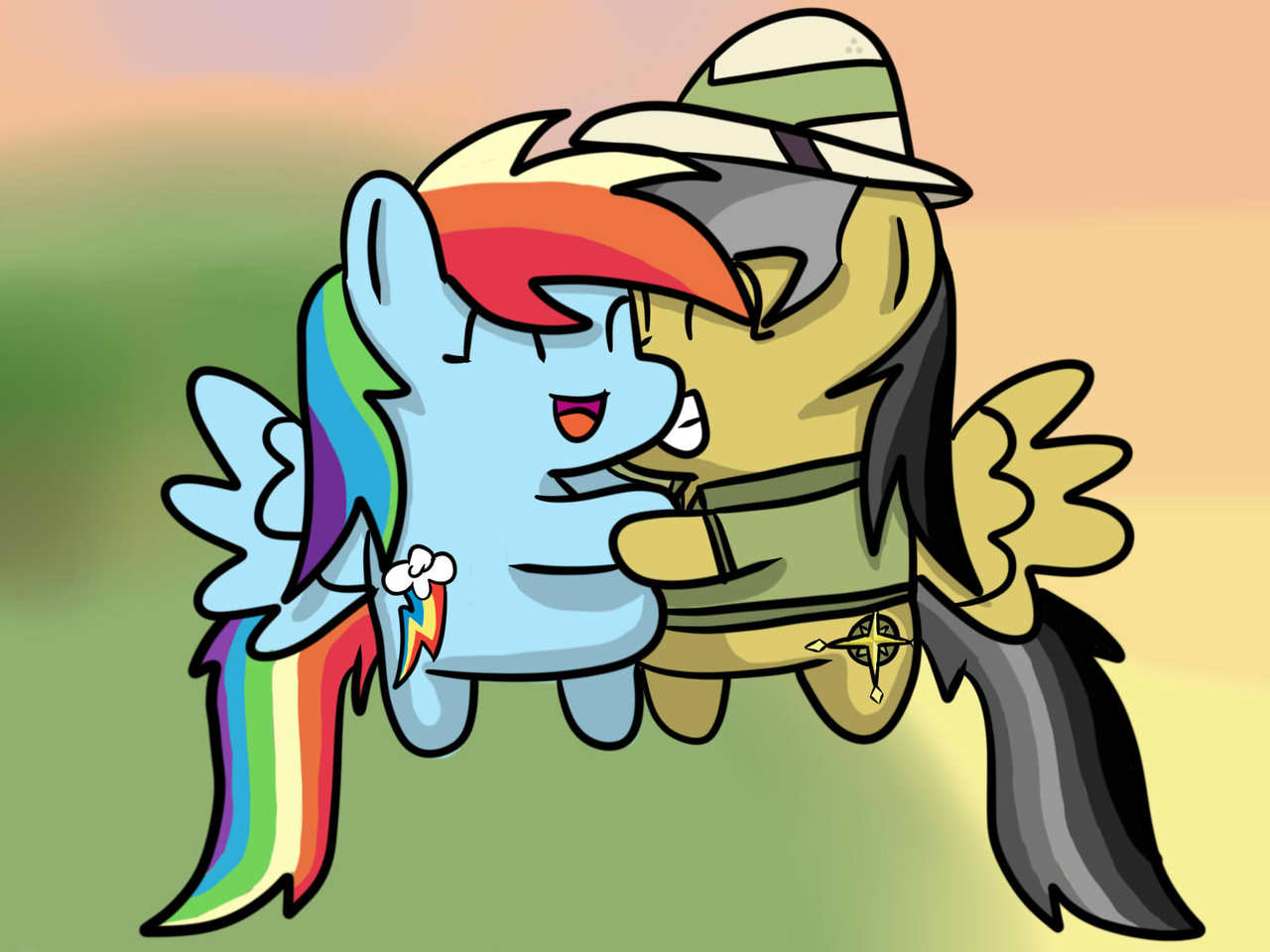 #492910 - safe, artist:yichiau, daring do, rainbow dash, daring don't ...