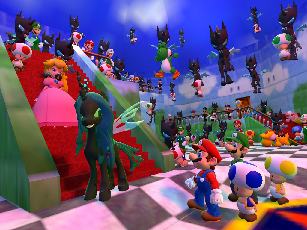 #244627 - safe, artist:pika-robo, queen chrysalis, changeling, yoshi ...