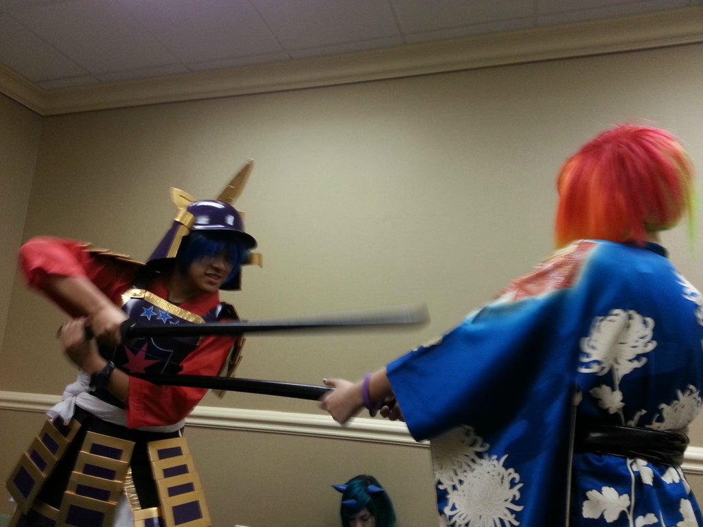 #247503 - safe, rainbow dash, shining armor, human, armor, cosplay, irl ...