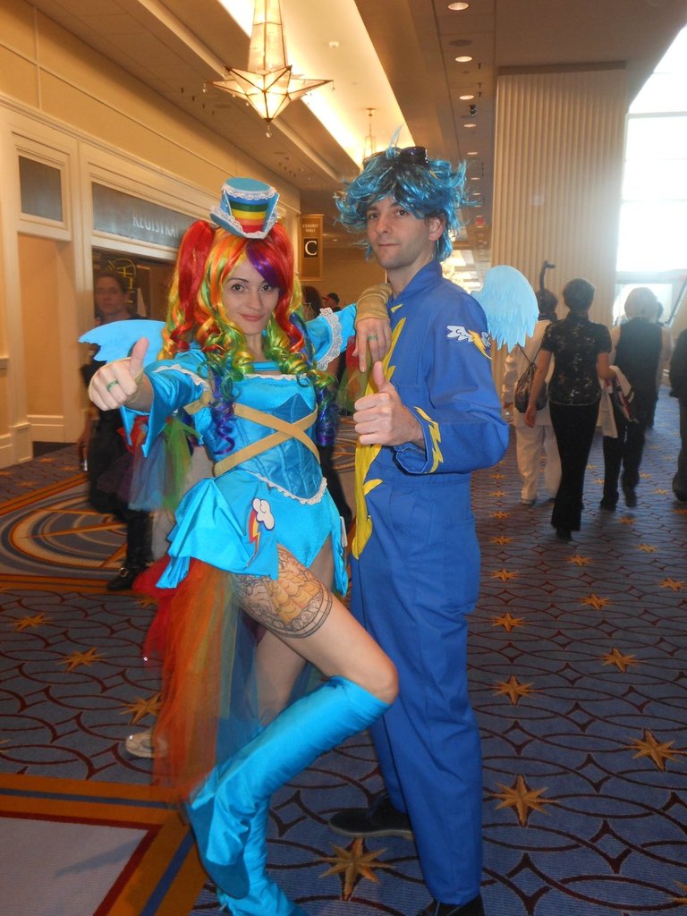 #250369 - safe, artist:waja-redeemer, rainbow dash, soarin', human ...