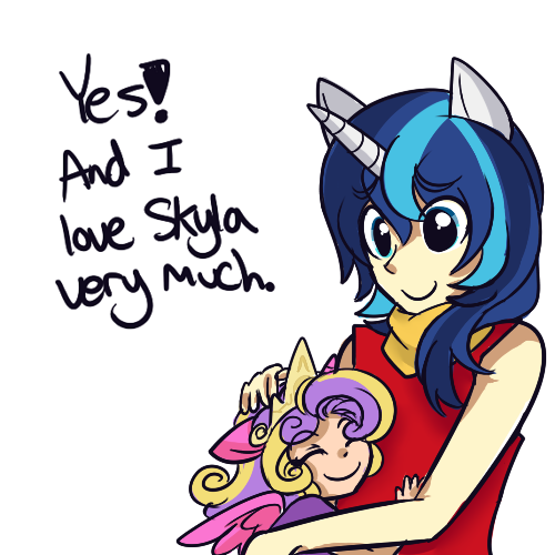 #251094 - safe, artist:chibiforte101, princess skyla, shining armor ...