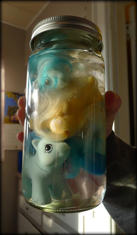 #251460 - safe, pony, g1, acetone, baby, baby pony, irl, jar, melt ...