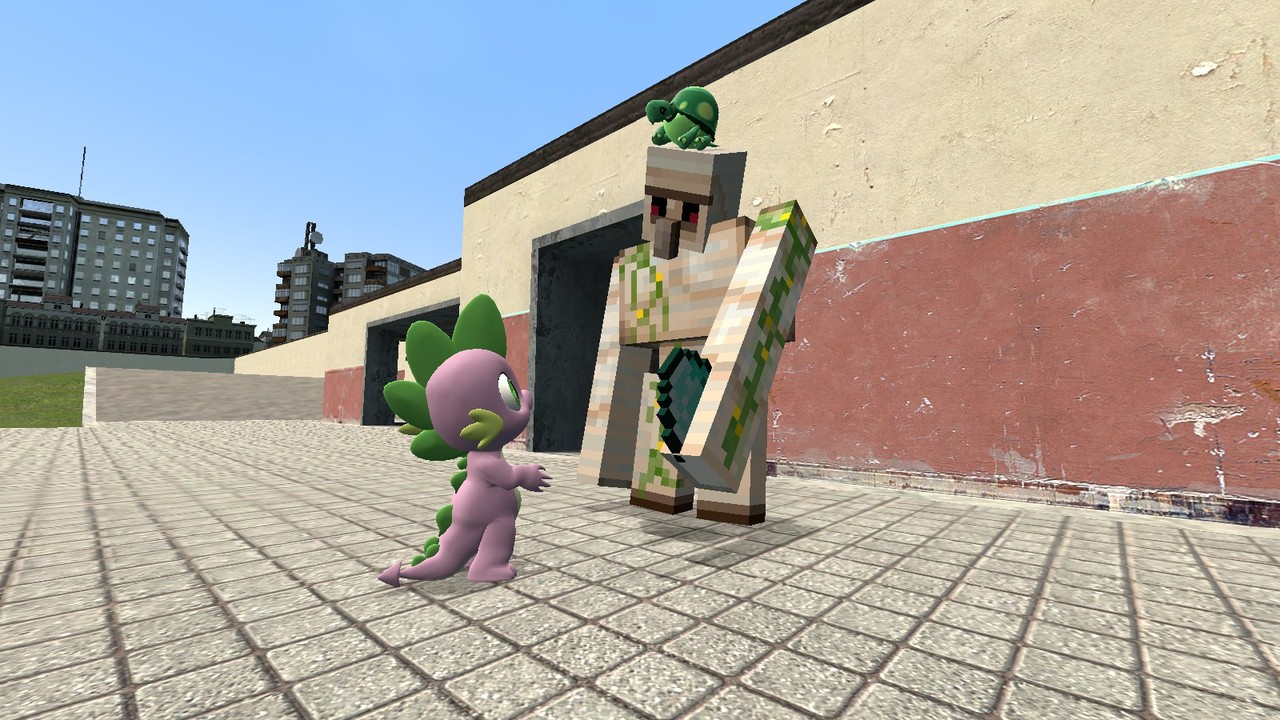 #252324 - safe, spike, tank, g4, gmod, minecraft - Derpibooru