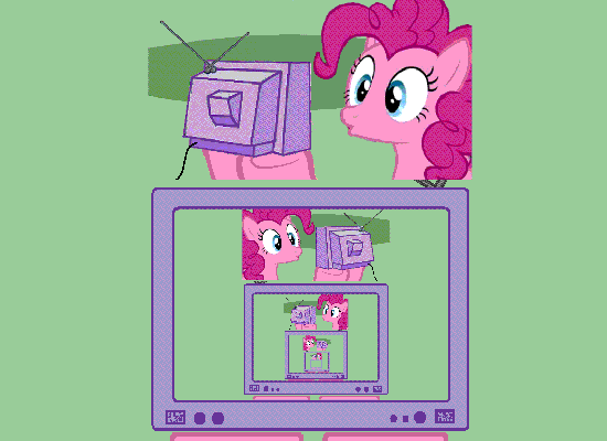 #252394 - safe, pinkie pie, g4, animated, exploitable meme, female, recursion, tv meme - Derpibooru