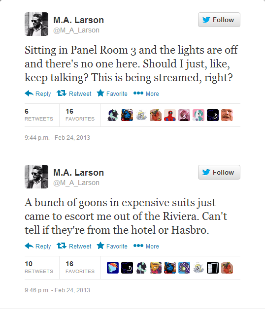 #254821 - safe, m.a. larson, text, twitter, unicon - Derpibooru