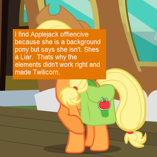 #257816 - safe, screencap, applejack, offensive ponies, g4, my little ...