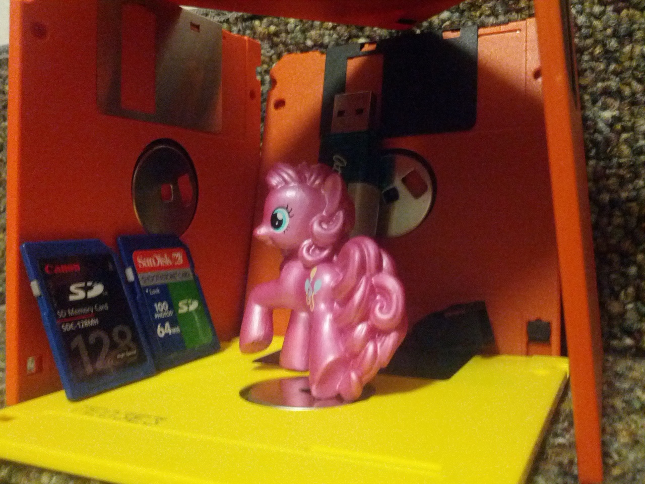 #233042 - safe, pinkie pie, earth pony, blind bag, female, flash drive ...