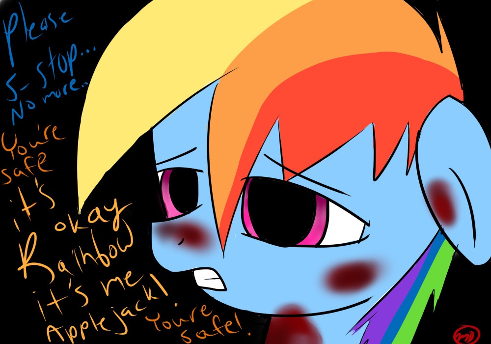 #233959 - dead source, semi-grimdark, artist:wubcakeva, rainbow dash ...