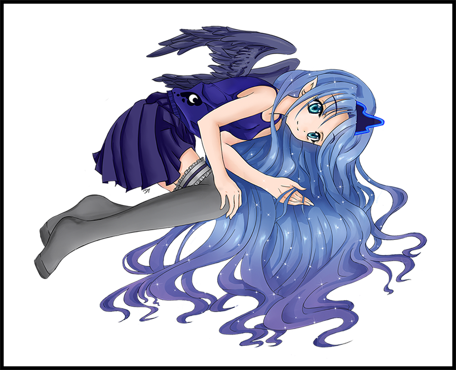 #236620 - safe, artist:d-tomoyo, princess luna, human, clothes, cute ...