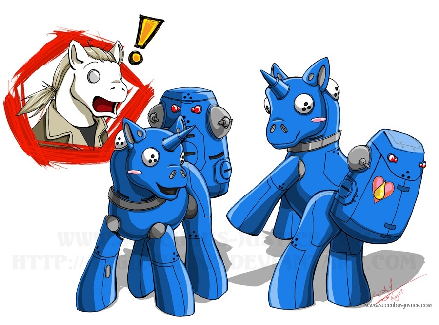 #273024 - safe, artist:angiechan13, pony, robot, robot pony, batou ...