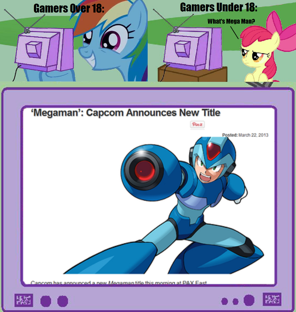 #277539 - safe, apple bloom, g4, capcom, exploitable meme, mega man (series), tv meme - Derpibooru