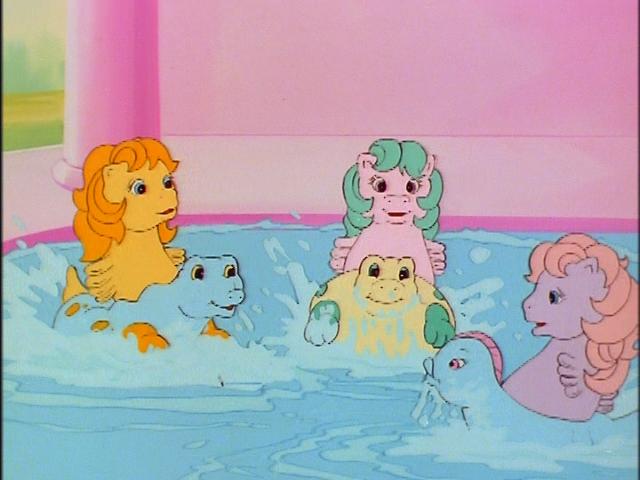 #279106 - safe, screencap, sun shower, surf rider, water lily (g1), sea ...