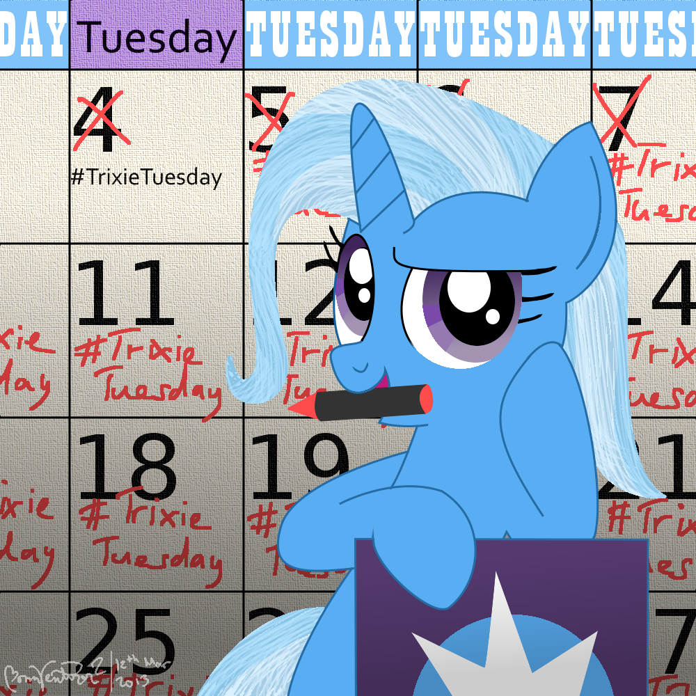 #279662 - safe, artist:bvsquare, trixie, calendar, hashtag, trixie ...