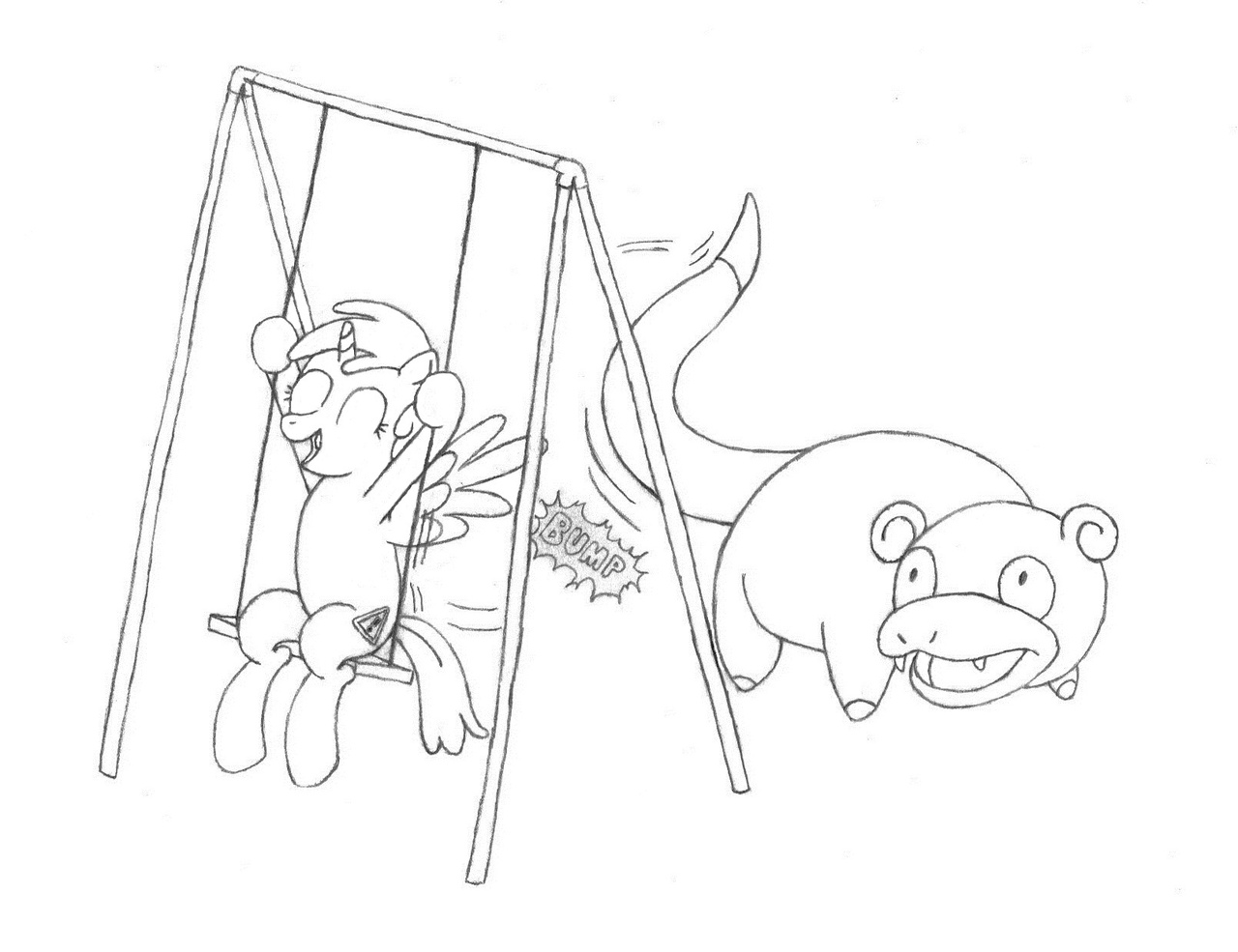 #280043 - safe, princess erroria, slowpoke (pokémon), g4, monochrome ...