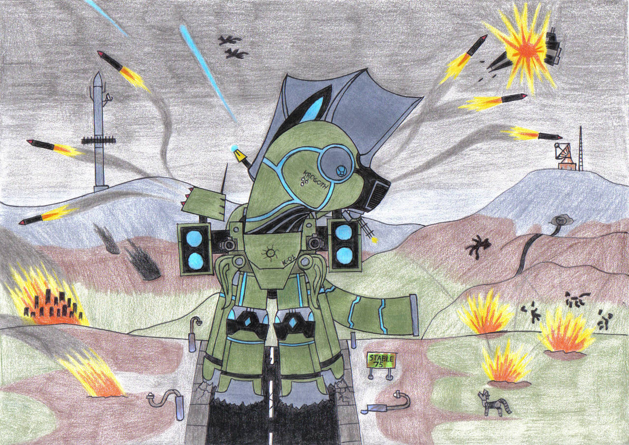 #282522 - grimdark, artist:appletart-longshot, oc, oc only, fallout ...