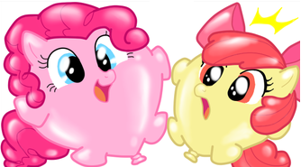 #282599 - safe, apple bloom, pinkie pie, balloon pony, g4, :o, apple ...