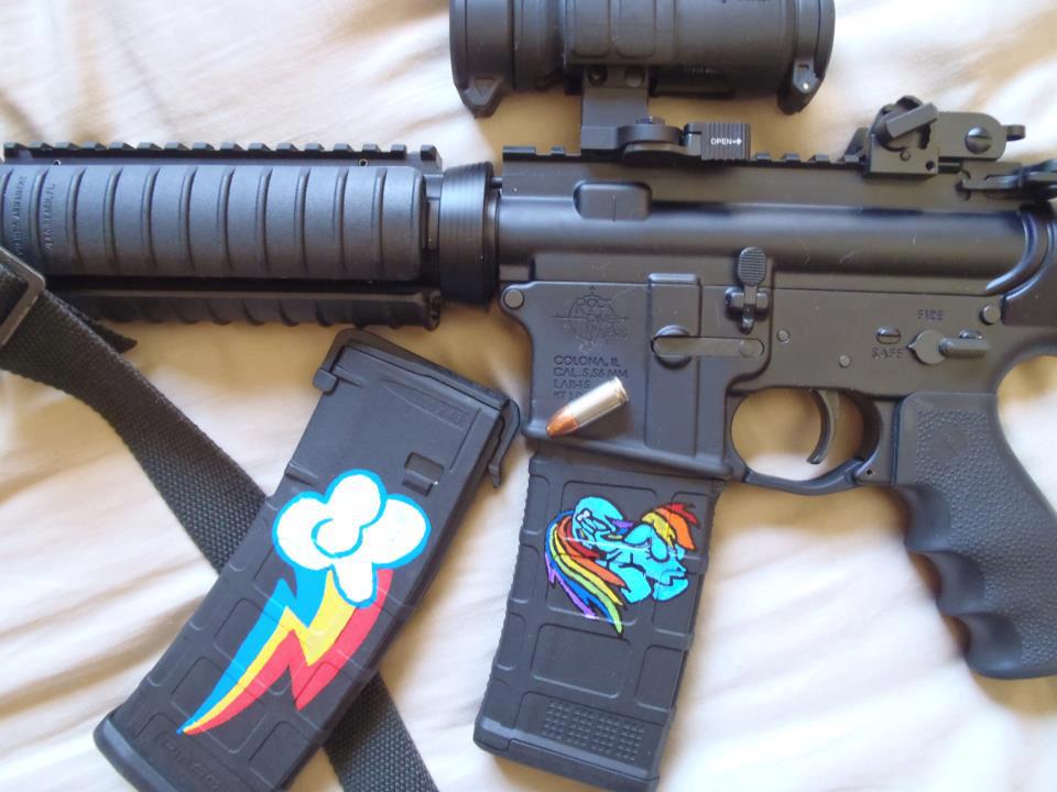 #260702 - safe, rainbow dash, g4, aimpoint, ar-15, customized toy ...