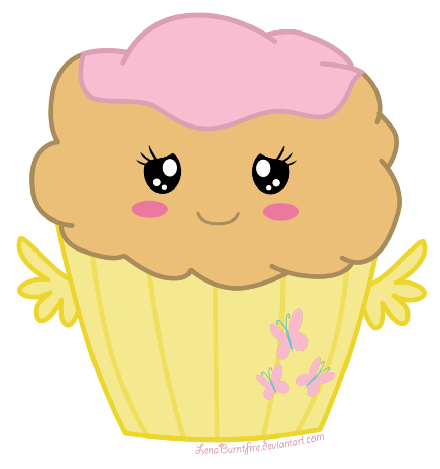 #261634 - safe, artist:lenaburntfire, fluttershy, g4, cupcake - Derpibooru