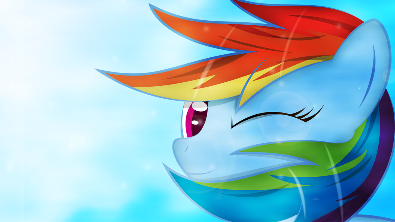 #264357 - safe, artist:izeer, rainbow dash, vector, wink - Derpibooru