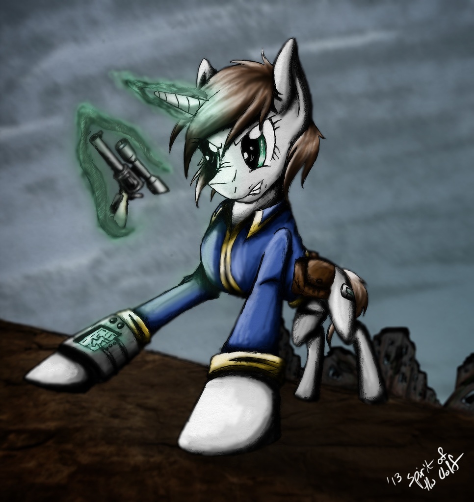 #265109 - dead source, safe, artist:spiritofthwwolf, oc, oc only, oc:littlepip, pony, unicorn ...