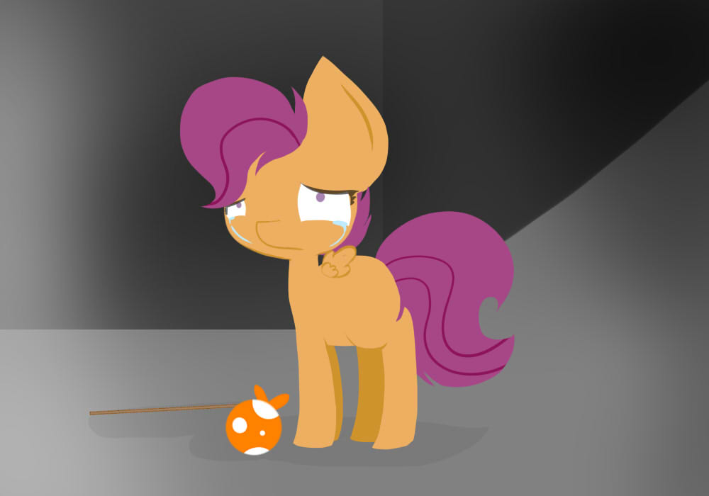 #265653 - safe, artist:revlibius, scootaloo, g4, crying, full body, no ...