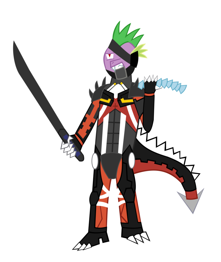 #265809 - safe, artist:jewelsfriend, spike, cyborg, g4, crossover ...