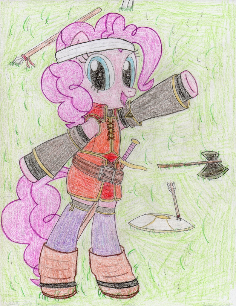 #266868 - safe, artist:theculturewarrior, pinkie pie, g4, dressup, fire ...