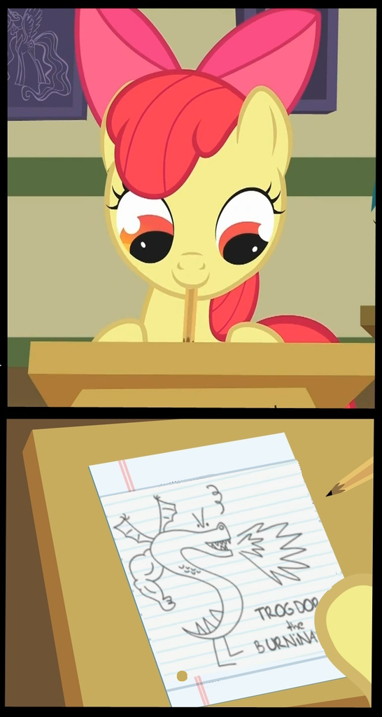 #294216 - safe, apple bloom, dragon, g4, drawing, homestar runner ...