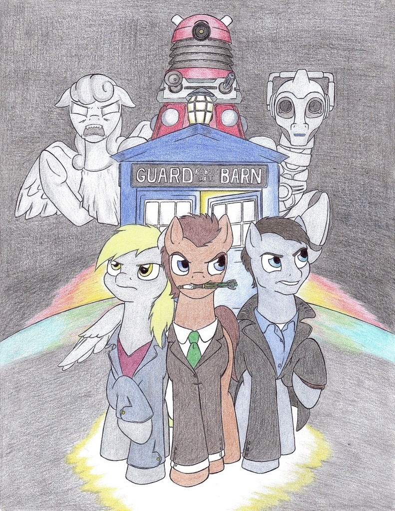 #298545 - safe, artist:sirartemisderpington, derpy hooves, doctor ...